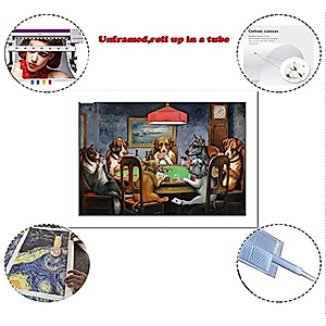 Animal Dogs Playing Poker Canvas Art Poster and Wall Art Picture Print Modern Family Bedroom Decor Posters 16x24inch(40x60cm)