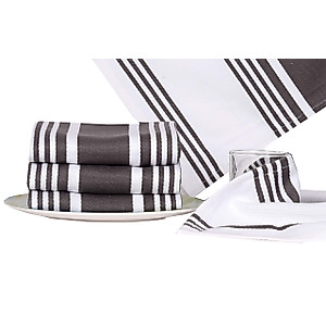 Urban Villa Kitchen Towels (20x30 Inches, 6 Pack) Extra Large Kitchen Hand Towels, Premium Dish Towels for Kitchen Grey & White Dish Cloths Highly Absorbent 100% Cotton with Hanging Loop Tea Towels