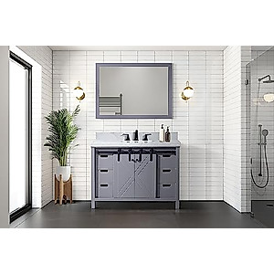 Lexora Home Marsyas 48" Single Vanity with Mirror in Dark Gray
