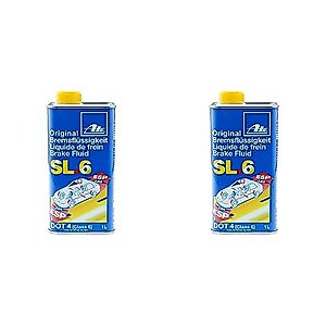 ATE Original SL.6 DOT 4 Brake Fluid, 1 Liter Can (Pack of 2)
