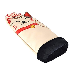 GOOACTION Lucky Cat Golf Club Hybrid Head Cover with Creative Cartoon Animal Kitten Pattern Synthetic Leather Golf Clubs Headcover with Number Tag 3.5.7.x