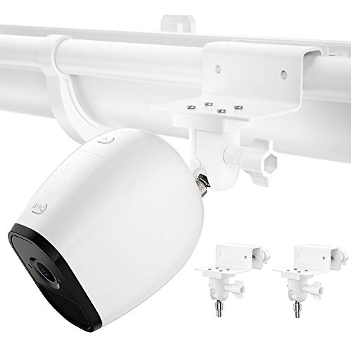 Gutter Mount for Arlo Ultra, Arlo Essential, Arlo Pro 3, Arlo Pro 4, Arlo HD, eufy Cam and Other Arlo Cameras (White, 2 Pack by OkeMeeo)