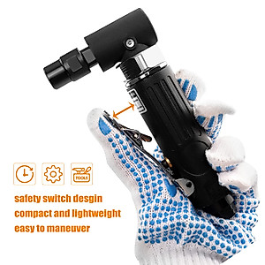 YON.SOU. Air Die Grinder - 1/4" with 22 pcs 2-inch roll lock sanding discs, Right Angle, 20,000 RPM, Pneumatic Power, 90 Degree,Small, air die grinder kit