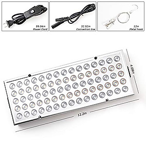 Juhefa LED Grow Lights, 3500K Sunlike Full Spectrum Grow Lamp with IR & UV LED Plant Lights for Indoor Plants, Micro Greens, Clones, Succulents, Seedlings, Panel Size 12x4.7 Inch