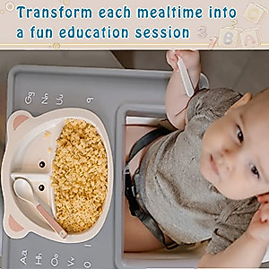 Full Cover Silicone Placemat for IKEA Antilop Baby High Chair, Dishwasher Safe, BPA Free High Chairs Tray Accessories for Toddler and Babies (Dark Grey)