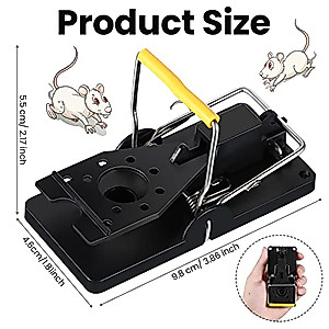 24 Pcs Mouse Traps Plastic Mice Trap House Indoor Rat Trap Quick Effective Safe Mouse Traps for Warehouse Garden Kitchen 3.86 x 1.81 x 2.17 Inch (Black, Yellow)
