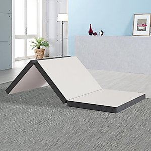 Folding Mattress, 4 Inch Portable Trifold Mattress with Washbale Cover, Foldable Gel Memory Foam Twin Mattress Topper for Camping, Guest, Yoga, Travel, Certipur-US Certified, Twin XL