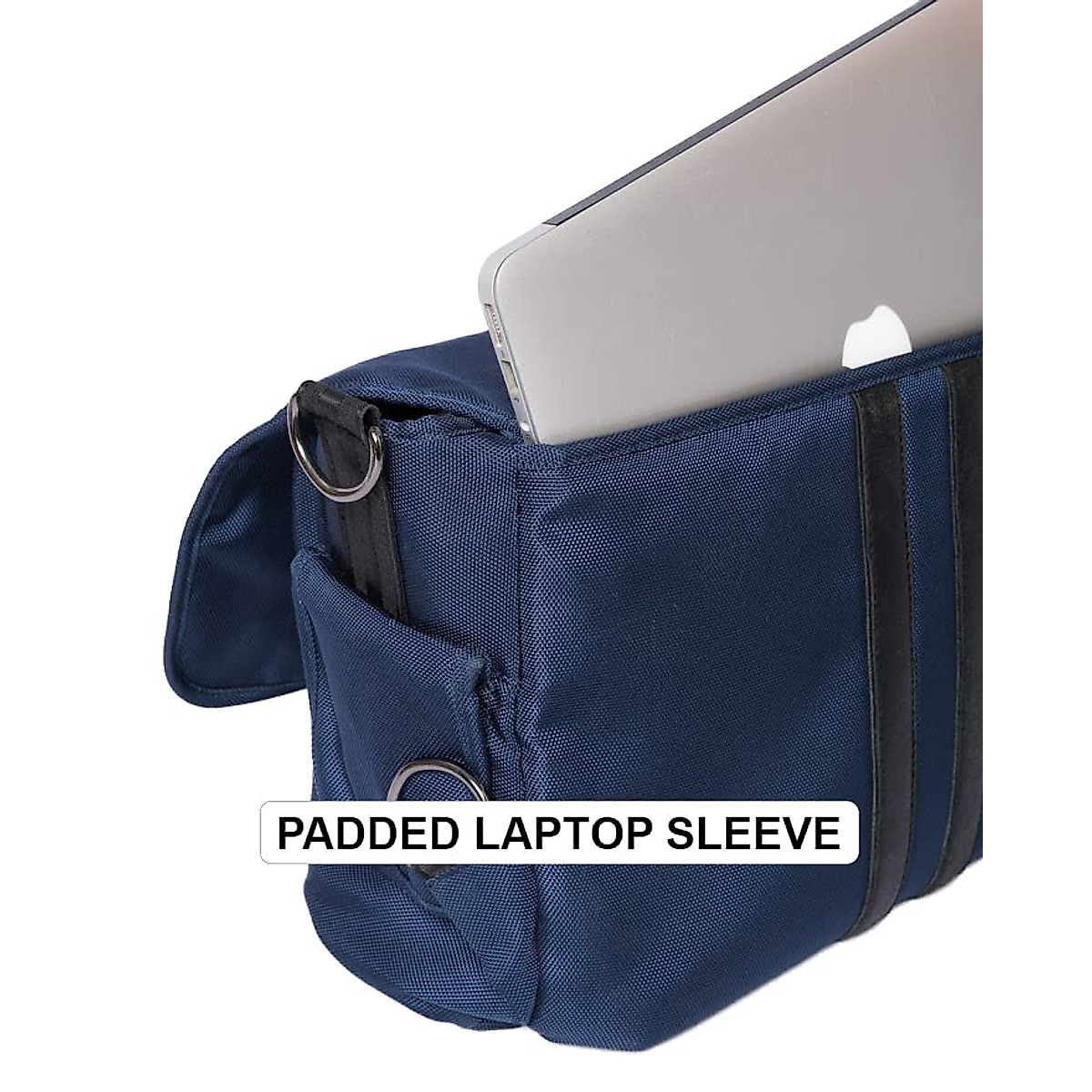 E.C.Knox Diaper Bag Backpack/Tote, with Built-in Baby Wipes Dispenser, Fold-Out Changing Pad, Stroller Hooks, 15 Pockets, Durable Nylon with Zip-Out Washable Canvas Lining, White