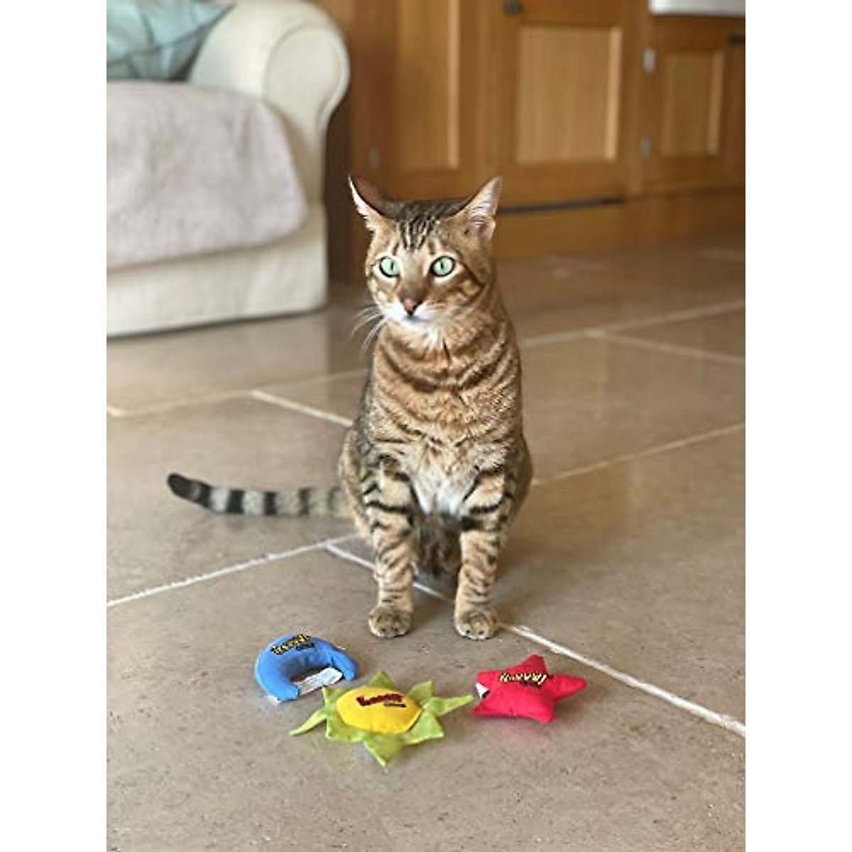 Yeowww! Catnip Cat Toy for Indoor and Outdoor Cats -Premium Quality Strong Catnip Toys for Cats (1x Crinkle Catnip Toy Sun 1 x Moon 1x Star), Purple, 3 Count (Pack of 1) (Yeoww Sun Moon and Stars)