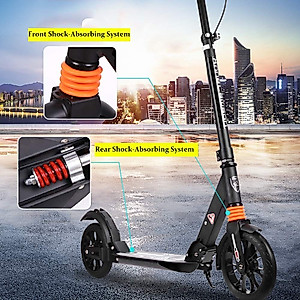 SZNWJ ygqtbc Kick Scooter for Adults, Teens | Foldable, Lightweight w/Wheel Bearings | Height-Adjustable, Max Load (Color : White)