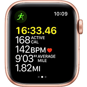 Apple Watch SE (GPS, 44MM) - Gold Aluminum Case with Starlight Sport Band (Renewed)