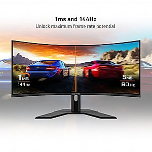 GIGABYTE G34WQC A 34" 144Hz Ultra-Wide Curved Gaming Monitor, 3440 x 1440 VA 1500R , 1ms (MPRT) Response Time, 90% DCI-P3, VESA Display HDR400, FreeSync Premium, BLACK (G34WQC A-SA)