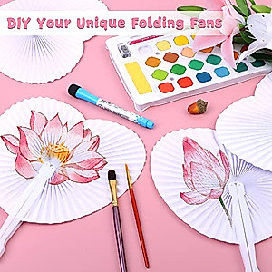 WOWOSS 60 Packs Folding Fans Paper Fans Heart Shaped Assortment with Plastic Handle for Wedding Favor Party Bag Filler