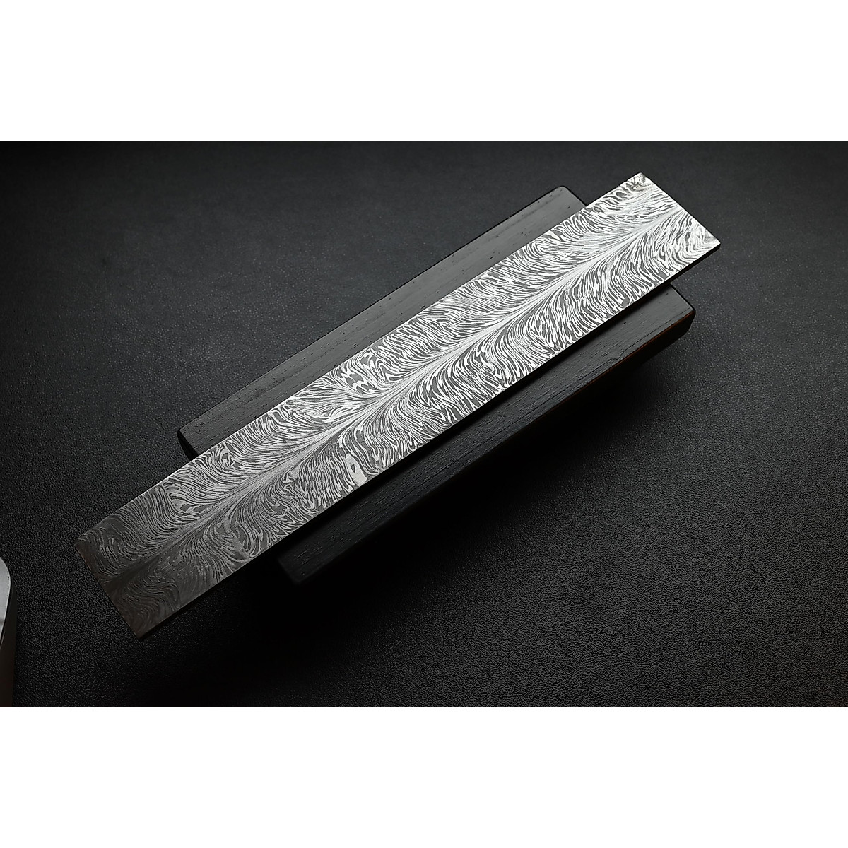 Forged Factory Damascus Steel Billet for Knife Making, Snake Pattern, 12 inches