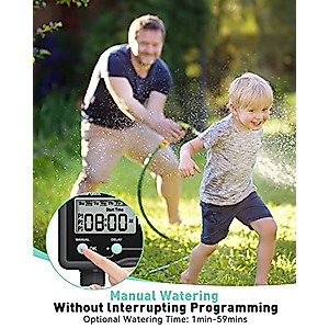 RAINPOINT Sprinkler Timer, Hose Timer with 3 Individual Programs, Water Timer for Garden Hose Faucet, Programmable Automatic/Manual Irrigation System, for Specific Days or Daily Outdoor Lawn Watering