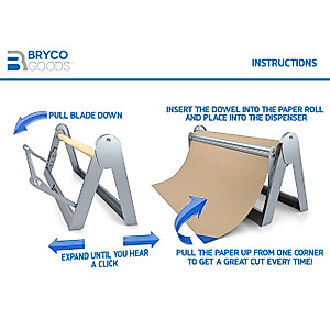 Paper Roll Dispenser and Cutter - Long 24" Roll Paper Holder - Great Butcher Paper Dispenser, Wrapping Paper Cutter, Craft Paper Holder or Vinyl Roll Holder - Wall Mountable