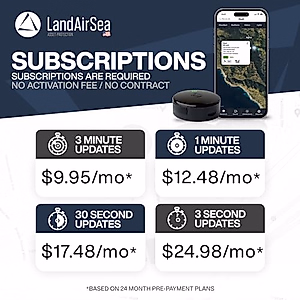 LandAirSea 54 GPS Tracker - Made in the USA from Domestic & Imported Parts. Long Battery, Magnetic, Waterproof, Global Tracking. Subscription Required