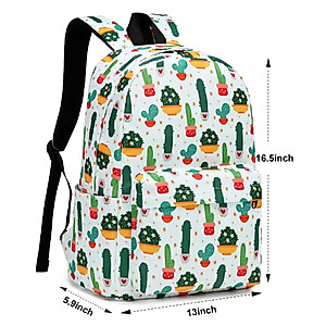 Yusudan Cactus School Backpack for Girls Women, Kids Teens School Bags College Bookbags Ladies Laptop Backpacks