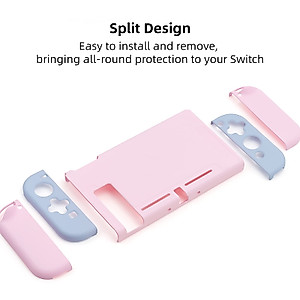 GeekShare Protective Case Slim Cover Case for Switch - Shock-Absorption and Anti-Scratch (Pink & Purple)