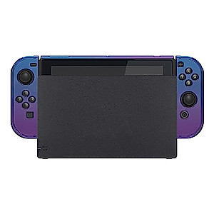eXtremeRate PlayVital Back Cover for Nintendo Switch Console, Handheld Controller Protector Hard Shell for Joycon, Dockable Protective Case for Nintendo Switch - Gradient Translucent Bluebell