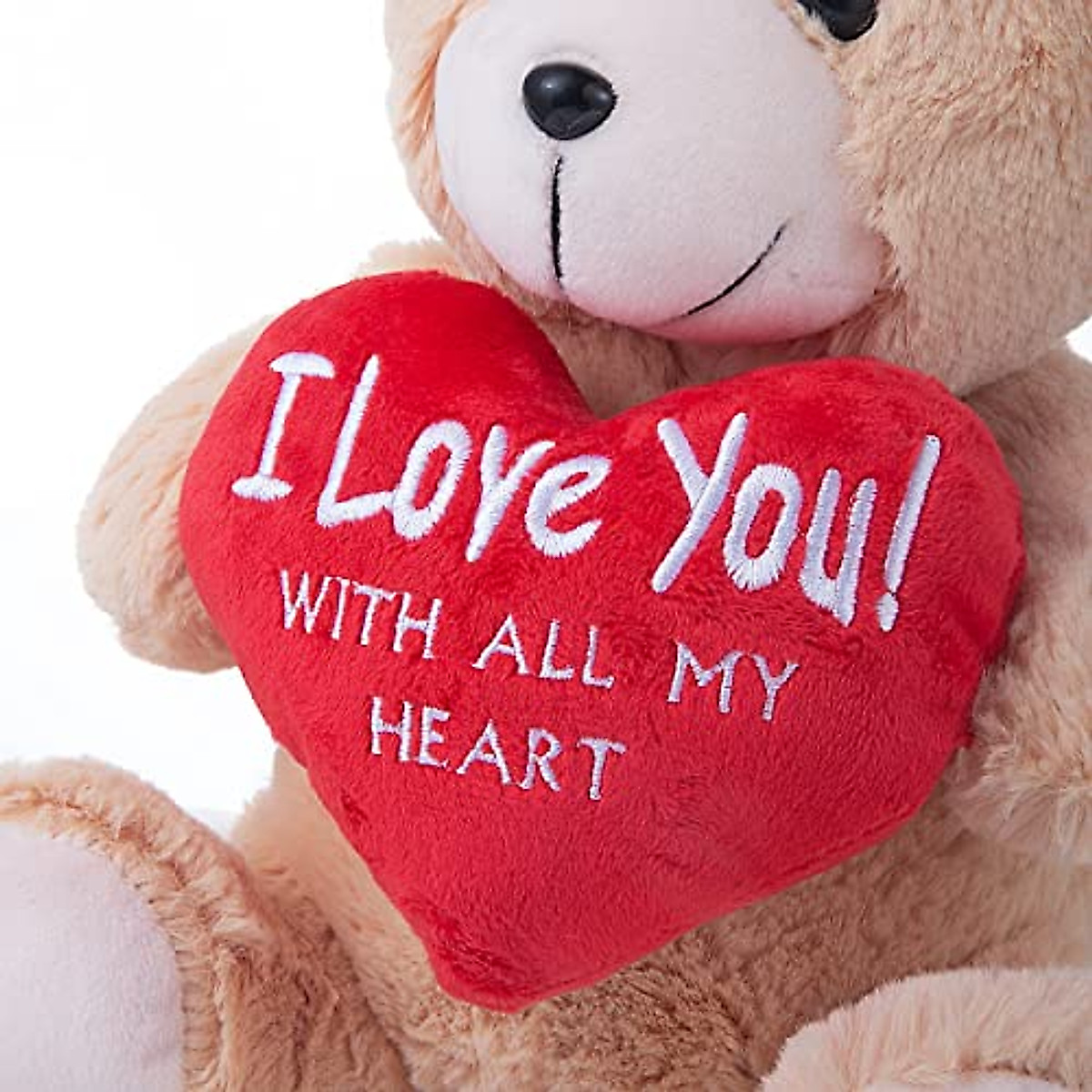 GSUIVER 10" Valentine's Day Valentines Gift for Children Kids, Girlfriend, Boyfriend, Plush Stuffed Animal (I Love You with All My Heart)