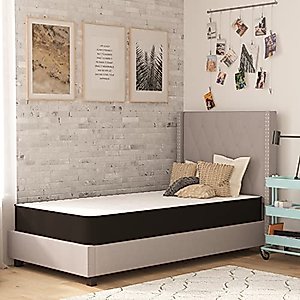 Flash Furniture Capri Comfortable Sleep 8 Inch CertiPUR-US Certified Spring Foam Hybrid Mattress, Twin Mattress in a Box