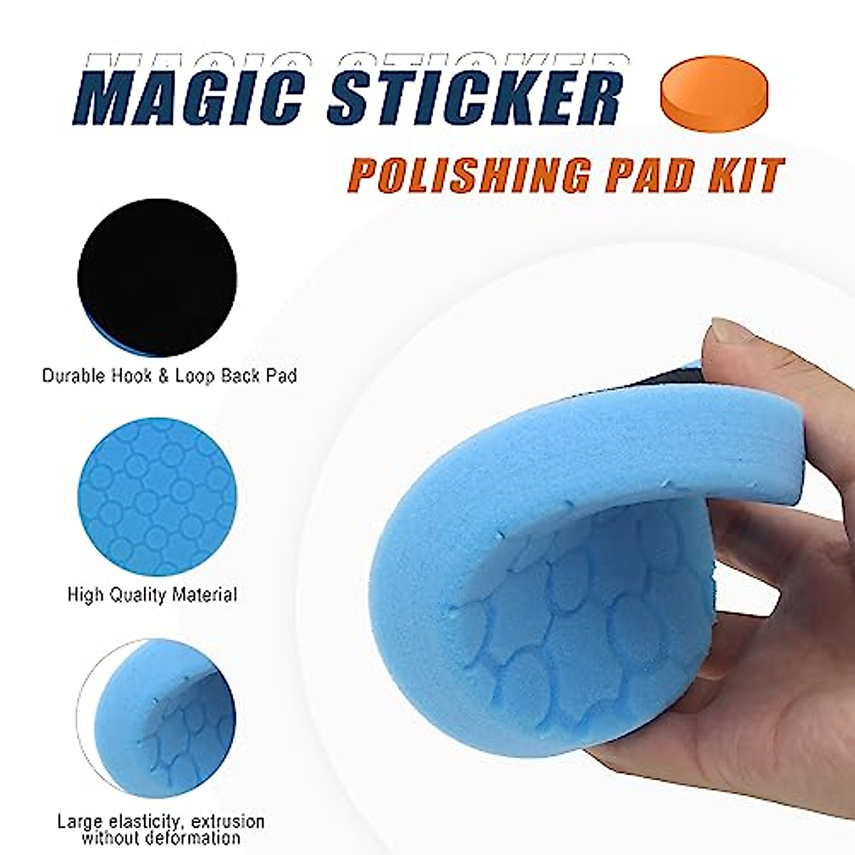 CHEN REFINISH 6Pcs Buffing Polishing Pads,6 Inch Backing Plate Compound Buffing Sponge Pads Cutting Polishing Pad Kit for Car Buffer Polisher Compounding, Polishing, Waxing