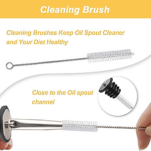 WEILAIDI Olive Oil Dispenser Bottle,2 Pcs Glass Oil Dispenser for Kitchen,Glass Olive Oil Dispenser and Vinegar Dispenser Set with 2 Stainless Steel Pourers, 4 Labels,1 Brush and 1 Funnel（500ML）