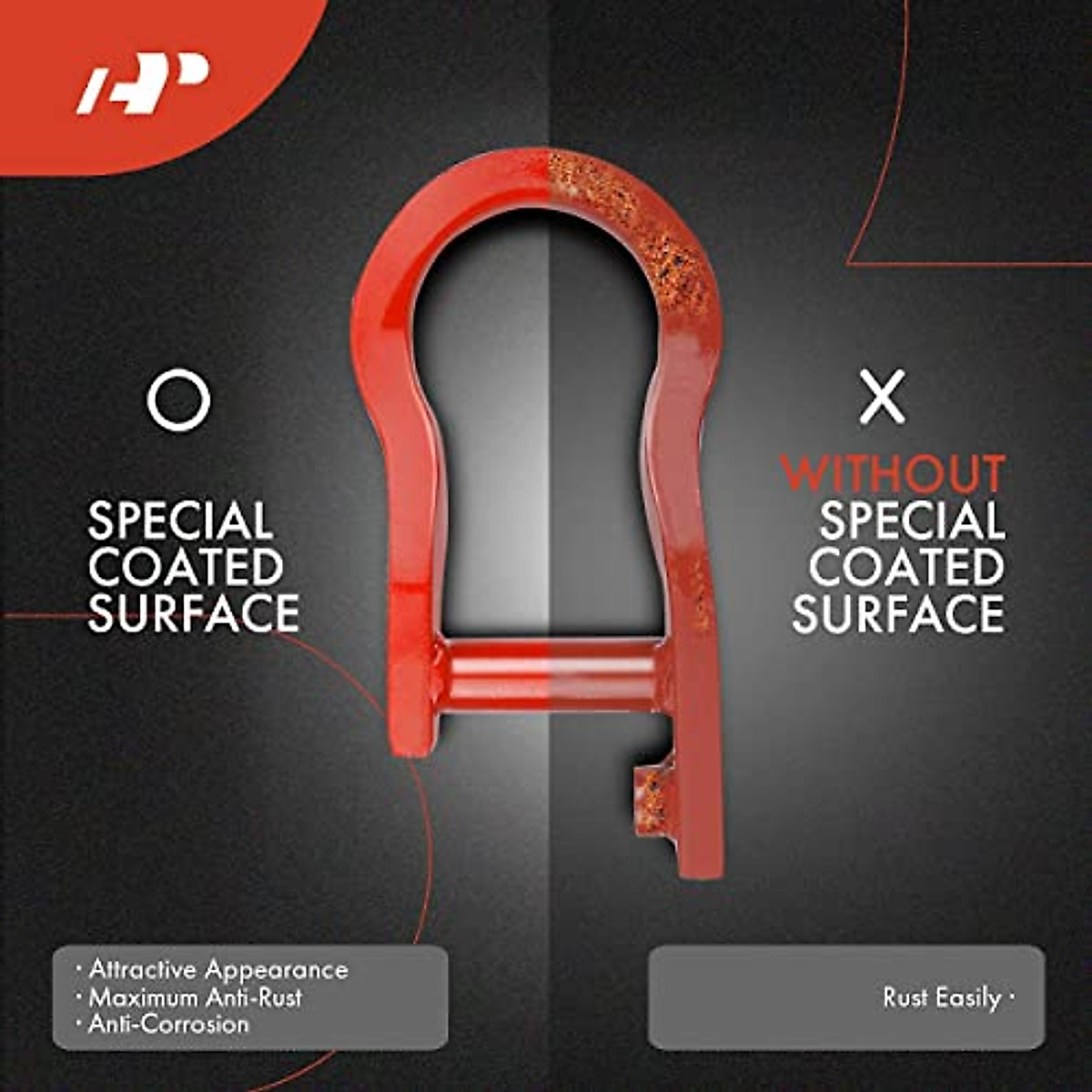 A-Premium Pair (2) Front Tow Hooks Kit Front Recovery Hooks Compatible with Chevrolet Chevy Silverado 1500 2007-2019, GMC Sierra 1500 2007-2019, Cardinal Red, Front LH and RH, Replace# 84192871