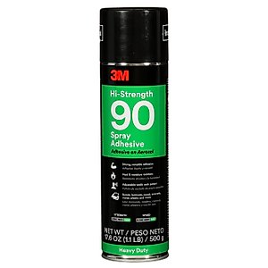 3M Hi-Strength Spray Adhesive 90, Clear Glue, Permanent, High Strength Bonding, High Tack, Bonds Laminate, Wood, Concrete, Metal, Plastic, 17.6 oz Net Wt, NOT FOR SALE IN CA AND OTHER STATES