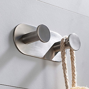 Kraus Elie Bathroom Robe and Towel Double Hook, Brushed Nickel Finish, KEA-18803BN