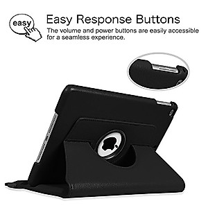 Fintie Rotating Case for iPad 6th / 5th Generation (2018 2017 Model, 9.7 inch), iPad Air 2 / iPad Air 1-360 Degree Rotating Protective Stand Cover Auto Sleep Wake, Black