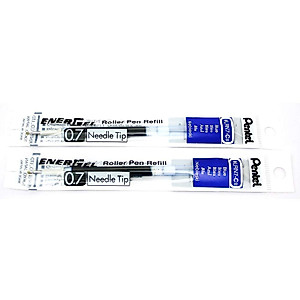 2 Pk Pentel LRN7-C EnerGel Refills, 0.7 mm Medium Needle Tip, Blue