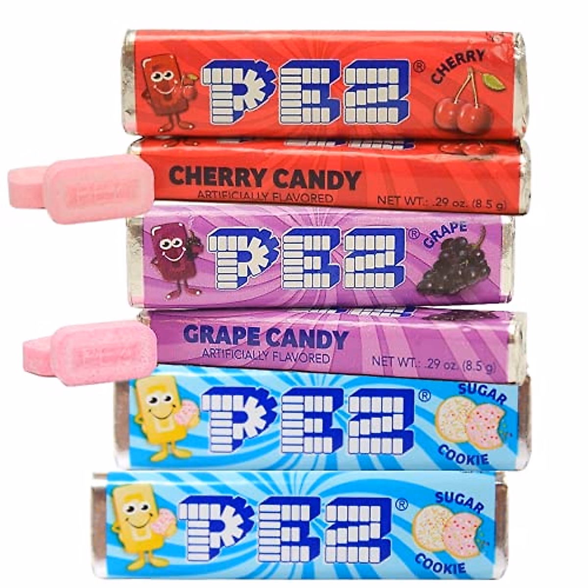 Christmas Candy Dispensers Gift Set, Holiday Characters and Assorted Hard Candies Refill Rolls, Stocking Stuffers, Pack of 3, Styles May Vary