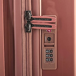 Traveler's Choice Ultimax II 26" Medium Trunk Spinner Luggage, Tie Down Straps, Pink Rose, Checked Inch