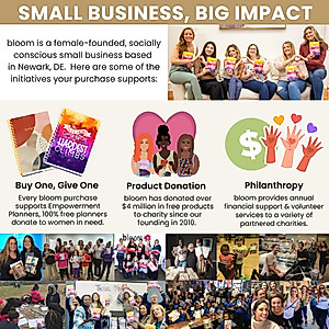 bloom daily planners Undated Perpetual Desk Easel / Inspirational Standing Flip Calendar - Page a Day - (5.25" x 5.5") - Positive Daily Affirmations