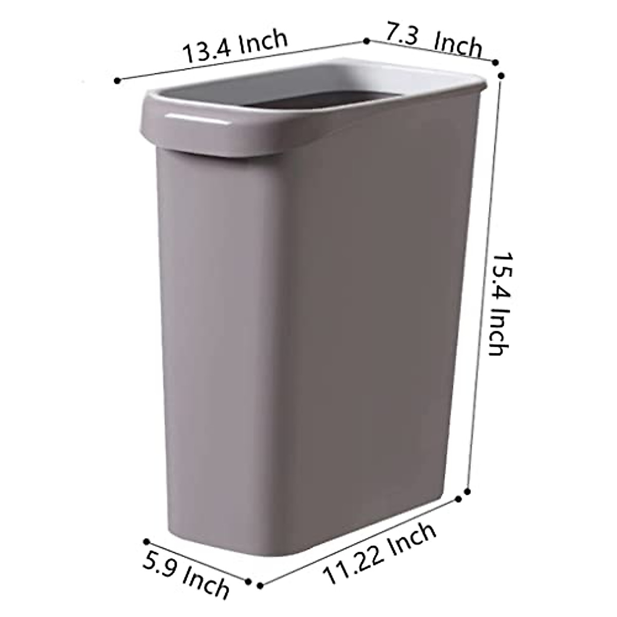 YINGying 2022Plastic Garbage Can with Handle Small Wastebasket Slim Garbage Can 5 Gallon Rectangular Trash Can for Kitchen, Bathroom, Bedroom, Home Office,Green