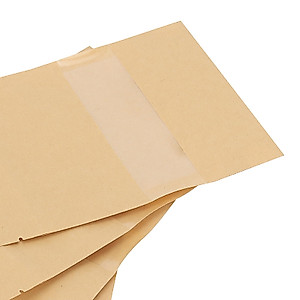 SHEUTSAN 200 Pack 4 x 6 Inch Kraft Zip Lock Pouch with Window, Brown Stand Up Pouches Bags, Resealable Bag for Dry Food, Snack