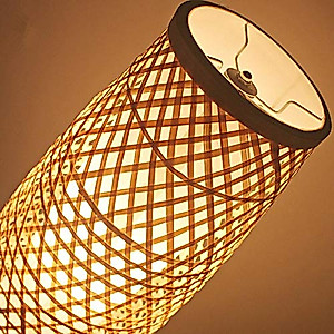 Floor lamp Bamboo Wicker Rattan Shade Vase Floor Lamp Fixture Rustic Asian Japanese Nordic Art Light Corridor Luminaria Fitting