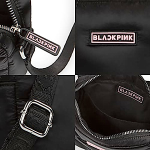 Bugatti BLACKPINK Quartz Collection Camera Crossbody Bag for Women, Girls, and Teens, Officially Licensed Lightweight Nylon (BLACK)