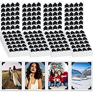 1200 Pcs Photo Corners Self Adhesive Black Photo Corners for Scrapbooking and Stamping Supplies DIY Scrapbook Stickers Album Diary Personal Journal Diary Organizer Christmas Memory Book Picture Corner