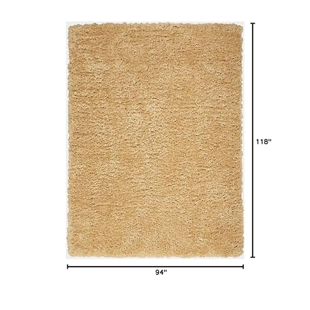 Nourison Lush Shag Modern & Contemporary Gold 7'10" x 9'10" Area -Rug, Easy -Cleaning, Non Shedding, Bed Room, Living Room, Dining Room, Kitchen (8x10)" }