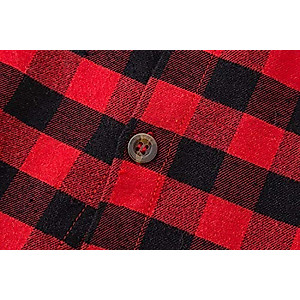 Toddler Baby Boy Girl Plaid Shirt Long Sleeve Button Down Red Flannel Tops Clothes