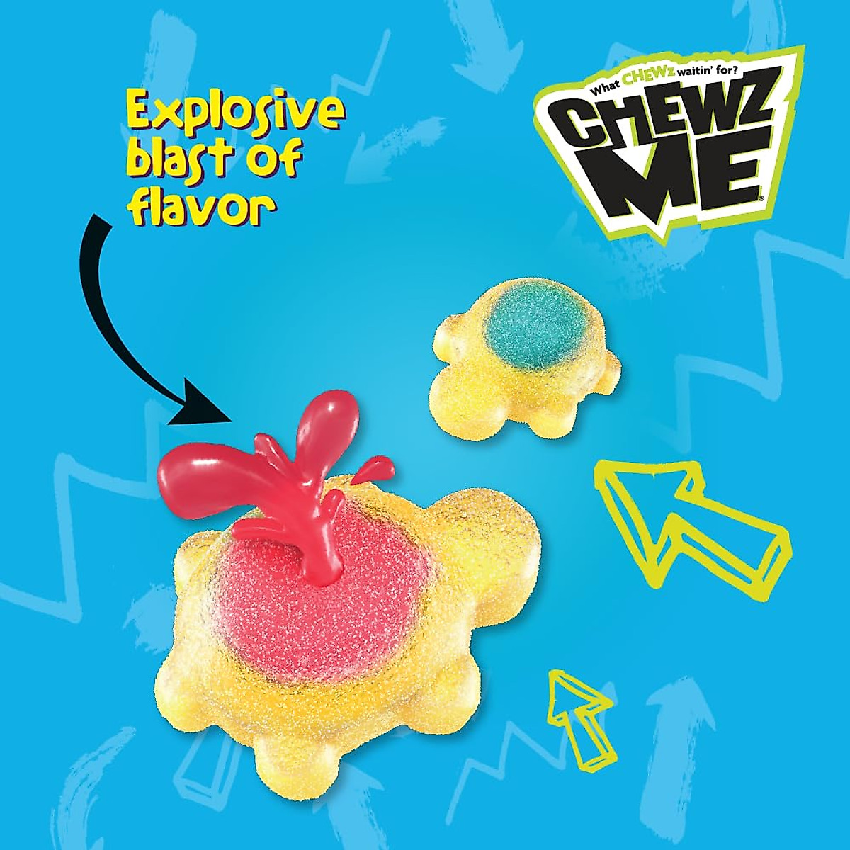 ChewzMe Tangy Turtlz Gummies, Turtle Shaped Jelly-Filled Gummy and Chewy Candy in Assorted Flavors, 3.2 Ounce (Pack of 1)