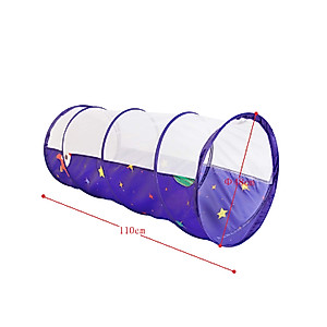 Homfu 3 in 1 Pop up Kids Play Tent with Tunnel Ocean Ball Pit Pool with Basket Hoop for Toddler Boys Girls to Play and Craw Indoor&Outdoor As Birthday Gift