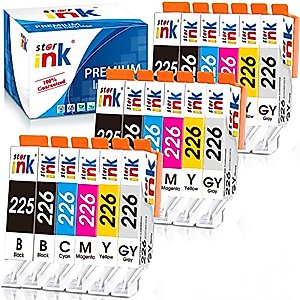 starink 225 226 Ink Cartridges, Compatible Replacement for Canon PGI225 CLI226 for Pixma MG6220 MG6120 MG8120 MG8200 MG6100 MG8100 MG6200 Printer (3PGBK, 3BK, 3 Gary, 3C/3M/3Y), 18 Packs