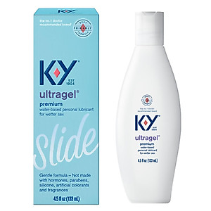 K-Y Ultragel Lube, Personal Lubricant, Water-Based Formula, Safe to Use with Silicone Toys, For Men, Women and Couples, 4.5 FL OZ (Pack of 2)