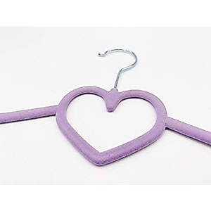 DOTMALL Love Shaped Velvet, Non-Slip Space Saving Suit Hangers,Strong and Duralable Jacket Hangers,Heavy Duty Clothes Hanger Purple- Pack of 10