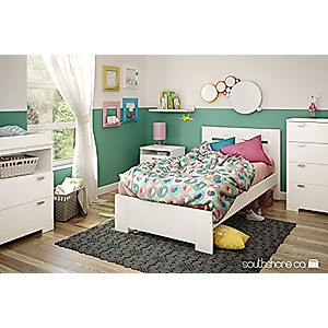 South Shore Reevo 6-Drawer Double Dresser, Pure White with Matte Nickel Handles