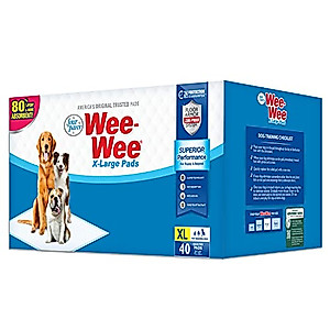 Four Paws Wee-Wee Superior Performance X-Large Dog Pee Pads - Dog & Puppy Pads for Potty Training - Dog Housebreaking & Puppy Supplies - 28" x 34" (40 Count),White
